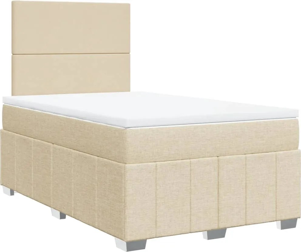 Box spring postel s matrací krémová 120x190 cm textil 3293905