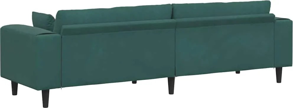 Pohovka Tmavě zelená 250 x 77 x 76 cm samet 3335155