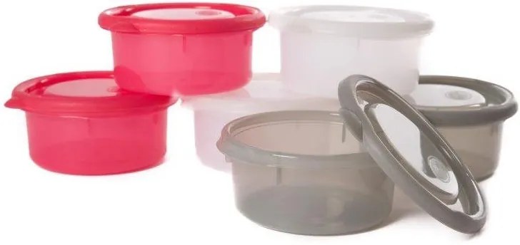 Bo jungle misky s víčky bowls pink/white/grey 300 ml (6 ks)