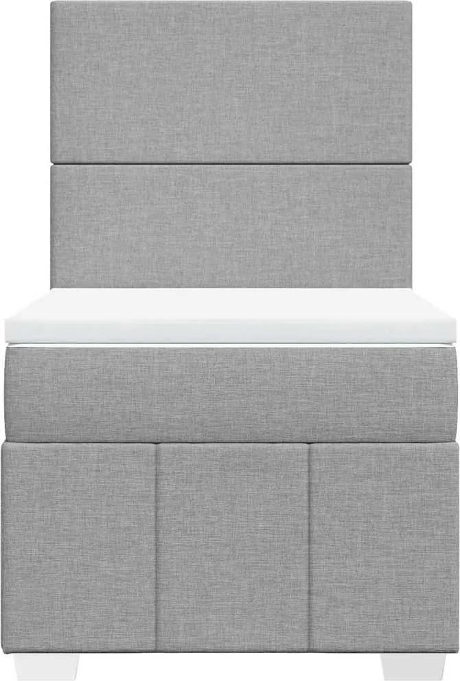 Box spring postel s matrací světle šedá 80 x 200 cm textil 3293788