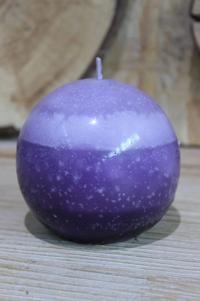Fialová voňavá svíčka ve tvaru koule 9cm
