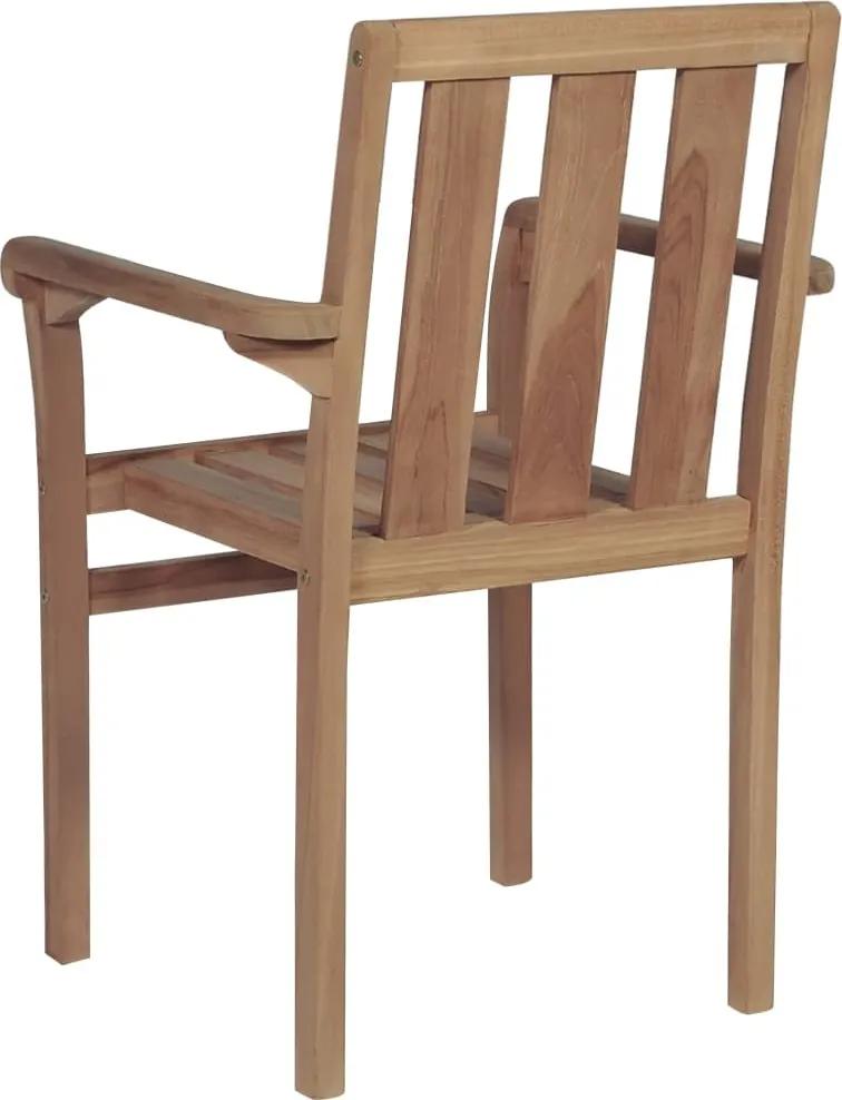 vidaXL Stohovatelné zahradní židle s poduškami 8 ks masivní teak [3073450] Barva: taupe