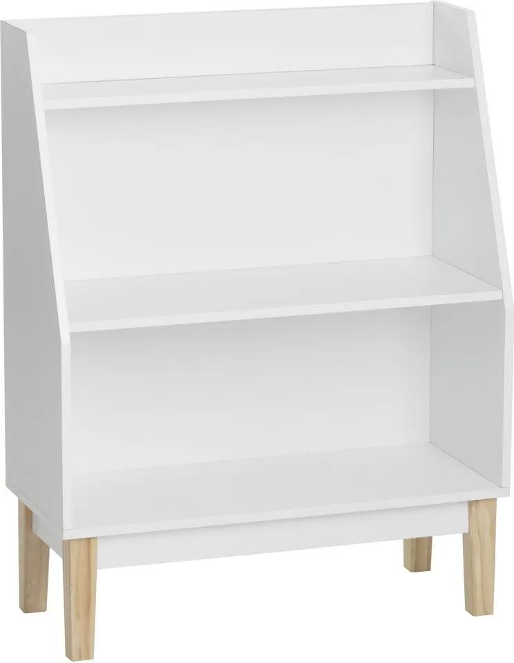 Dětská dřevěná knihovna v bílé barvě, 60x77x26 cm