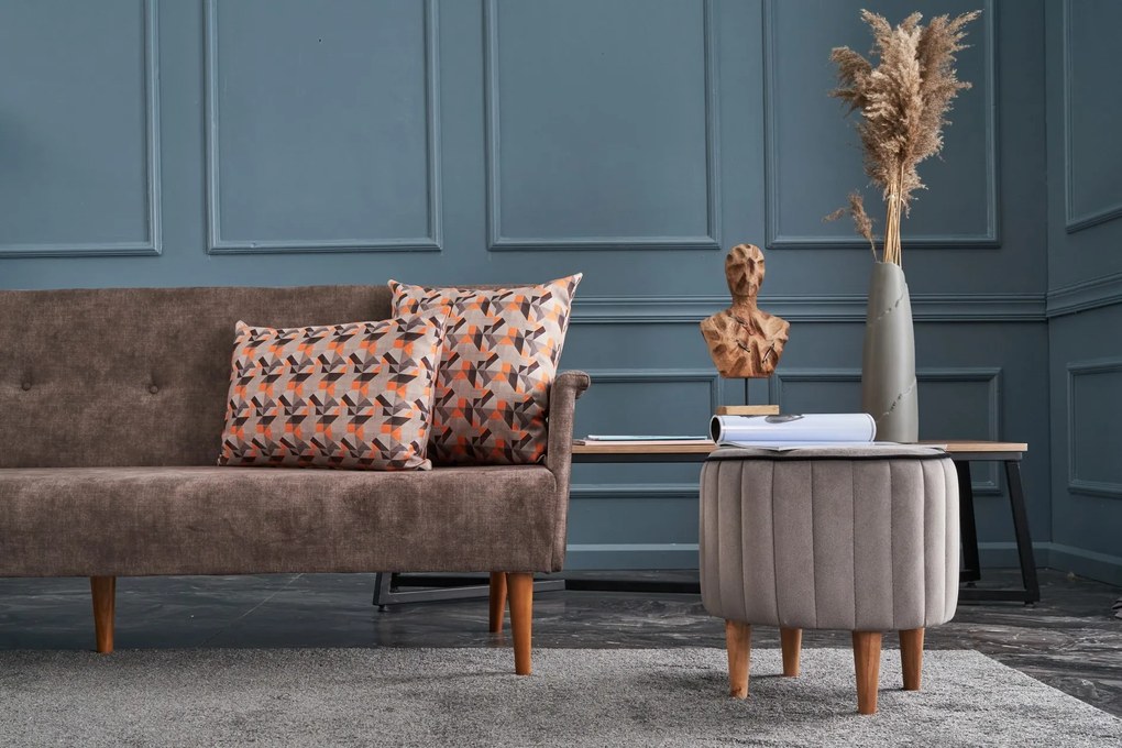 Atelier del Sofa Taburet Lindy Puf - Grey, Šedá