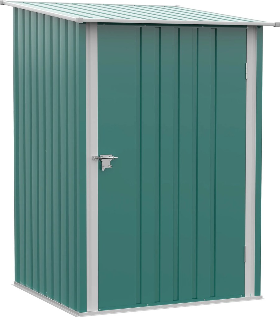 Zahradní kůlna Outsunny 0,92 m² 100x103x160 cm - Kovová kůlna se 1 dveřmi a zámkem na nářadí pro terasu | Aosom