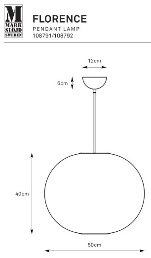 Markslöjd 108792 - Lustr na lanku FORENCE 1xE27/40W/230V pr. 50 cm bílá
