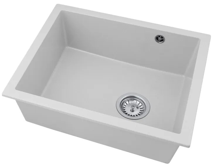Gamma Decor 5040, 1-komorový granitový dřez 560x460x180 mm, bílá, GMA-ZLE000082