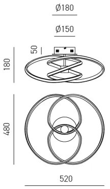 Gea Luce DIVA P P BIANCO- LED Stmívatelný přisazený lustr DIVA LED/42W/230V bílá