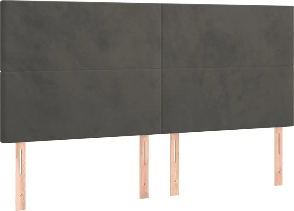 Box spring postel s matrací tmavě šedá 160x200 cm samet 3137732