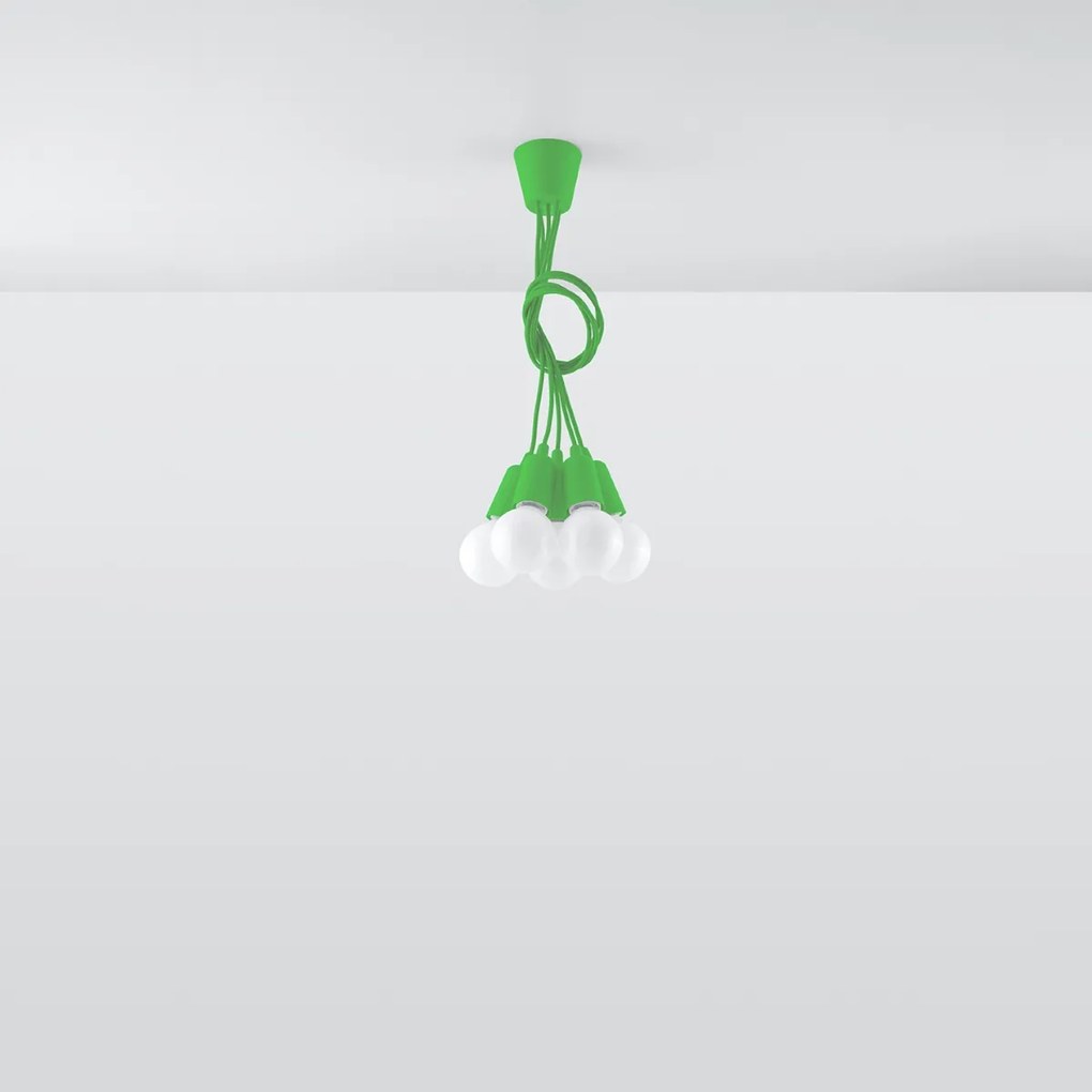 Sollux Lighting Závěsné svítidlo DIEGO 5 zelené
