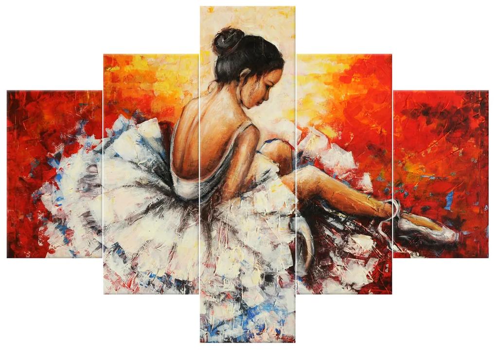 Gario Ručně malovaný obraz Unavená baletka - 5 dílný Rozměry: 100 x 70 cm
