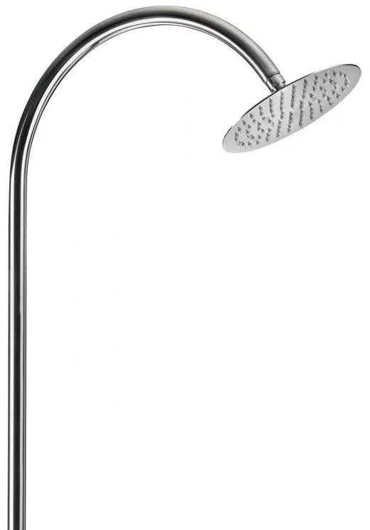 AMA Luxury Shower Zahradní sprcha Giove COLD - broušený nerez broušený nerez šroubovací kohoutek boční