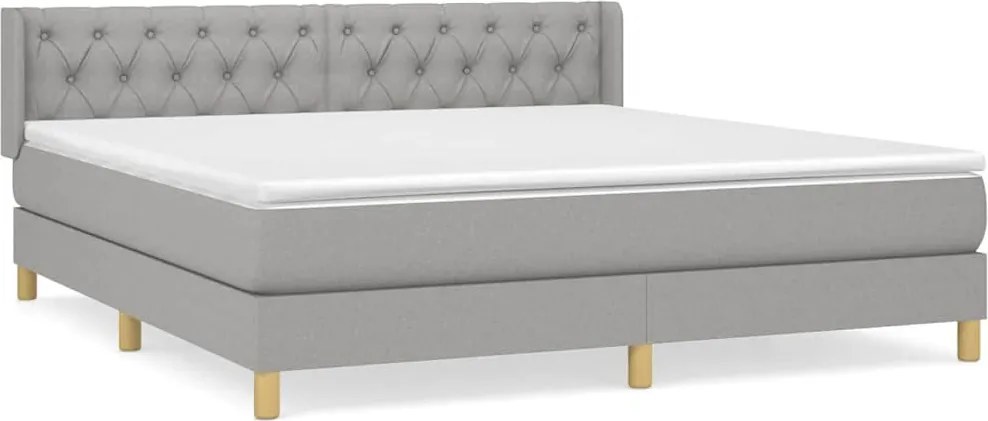 Box spring postel s matrací světle šedá 160 x 200 cm textil 3130521