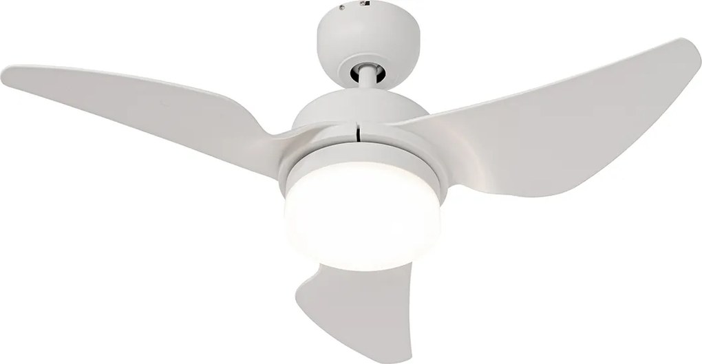 Stropní ventilátor bílý 86,7 cm vč. LED stmívatelný s dálkovým ovládáním - Yuki