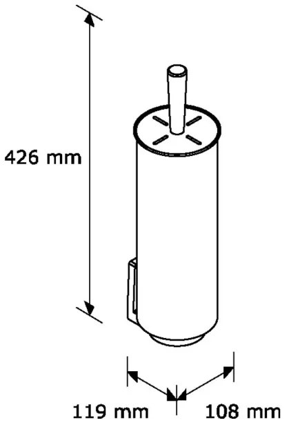 WC štětka s krytým stojanem na stěnu II, matný nerez