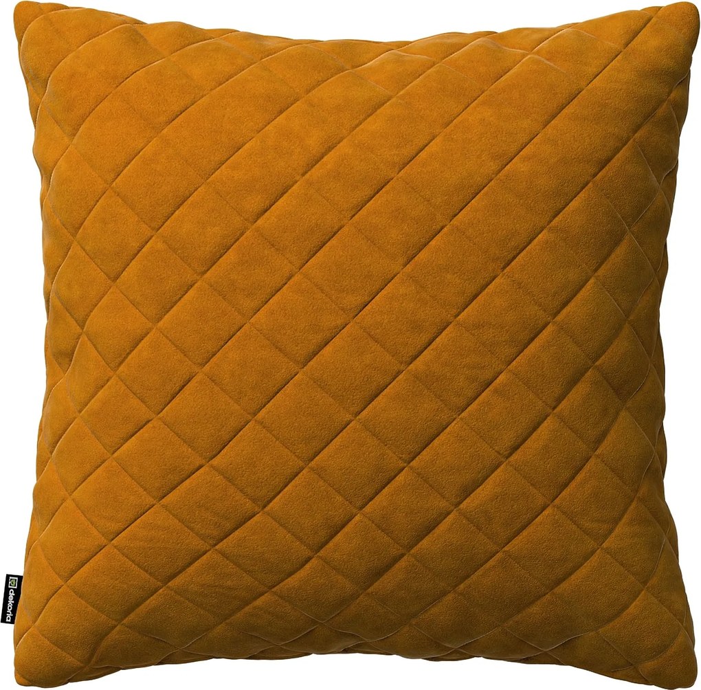 Potah Kinga s prošitím 43 x 43 cm barva žlutá látka lesklé, sametová