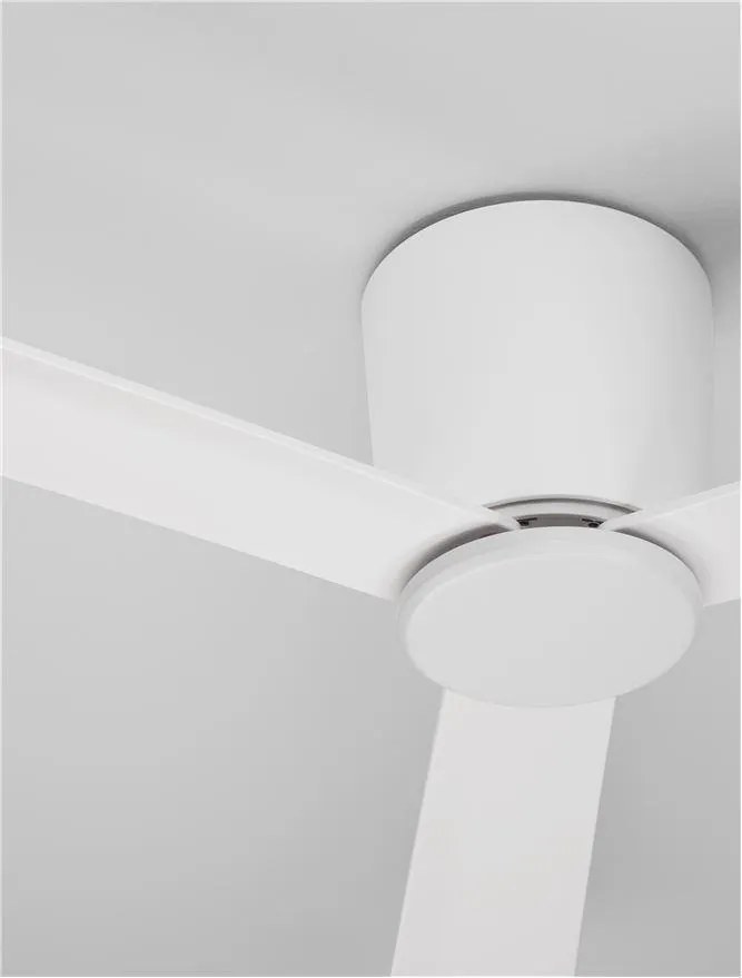 NV 9952325 Stropní ventilátor DELL tělo z hliníku matná bílá 3ABS dřevěné listy - NOVA LUCE