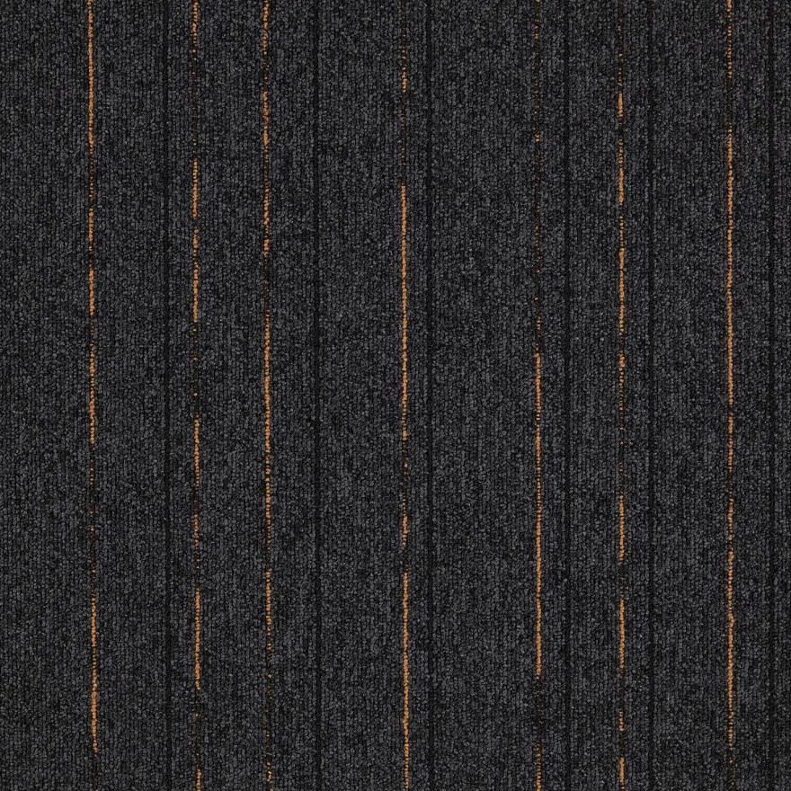 Kobercové čtverce Modulyss First Straightline 997 - černá/oranžová - 50x50 cm
