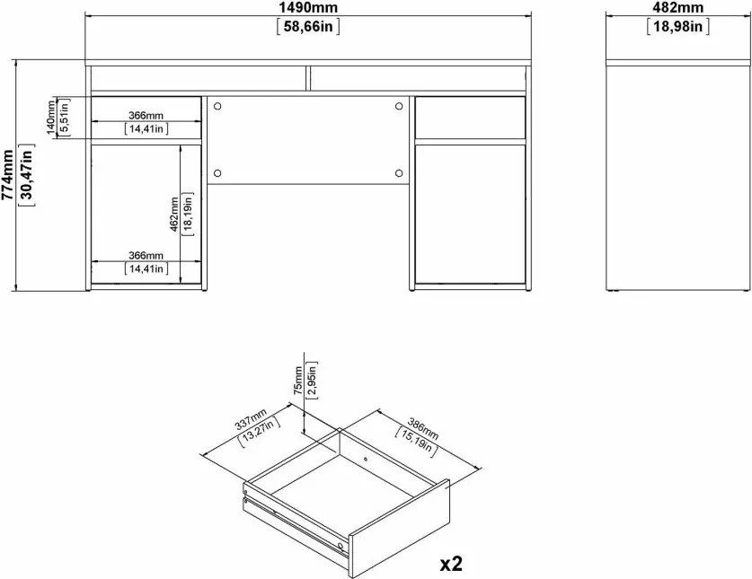 FALCO Psací stůl Felix 481/02 jackson hickory