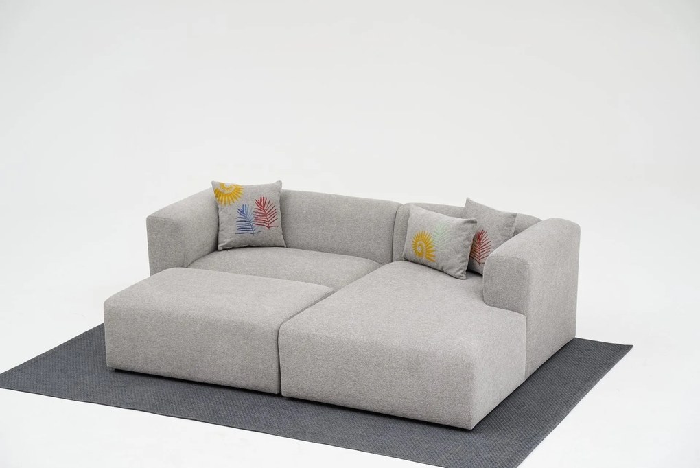 Hanah Home Hanah Home Rohová pohovka LINDEN MINI pravá světle šedá