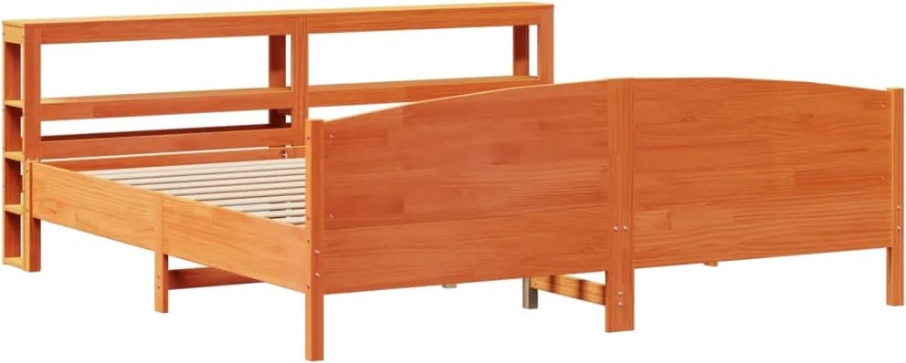 Postel bez matrace voskově hnědá 200 x 200 cm masivní borovice 3306215