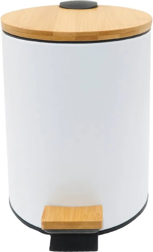 Aqualine Aqualine, BAMBUS odpadkový koš kulatý 5l, bílá, BI007