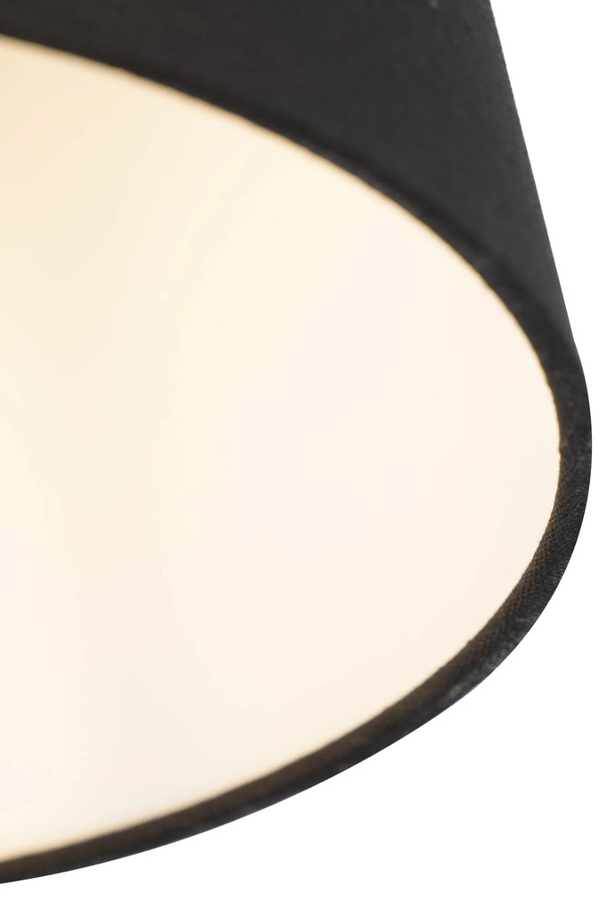 Stropní lampa s plátěným odstínem černá 25 cm - bílá Combi