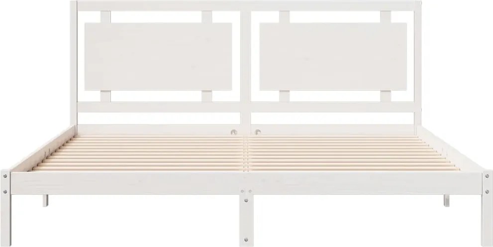 Prodloužený rám postele bez matrace bílý 200 x 210 cm masiv 3309194