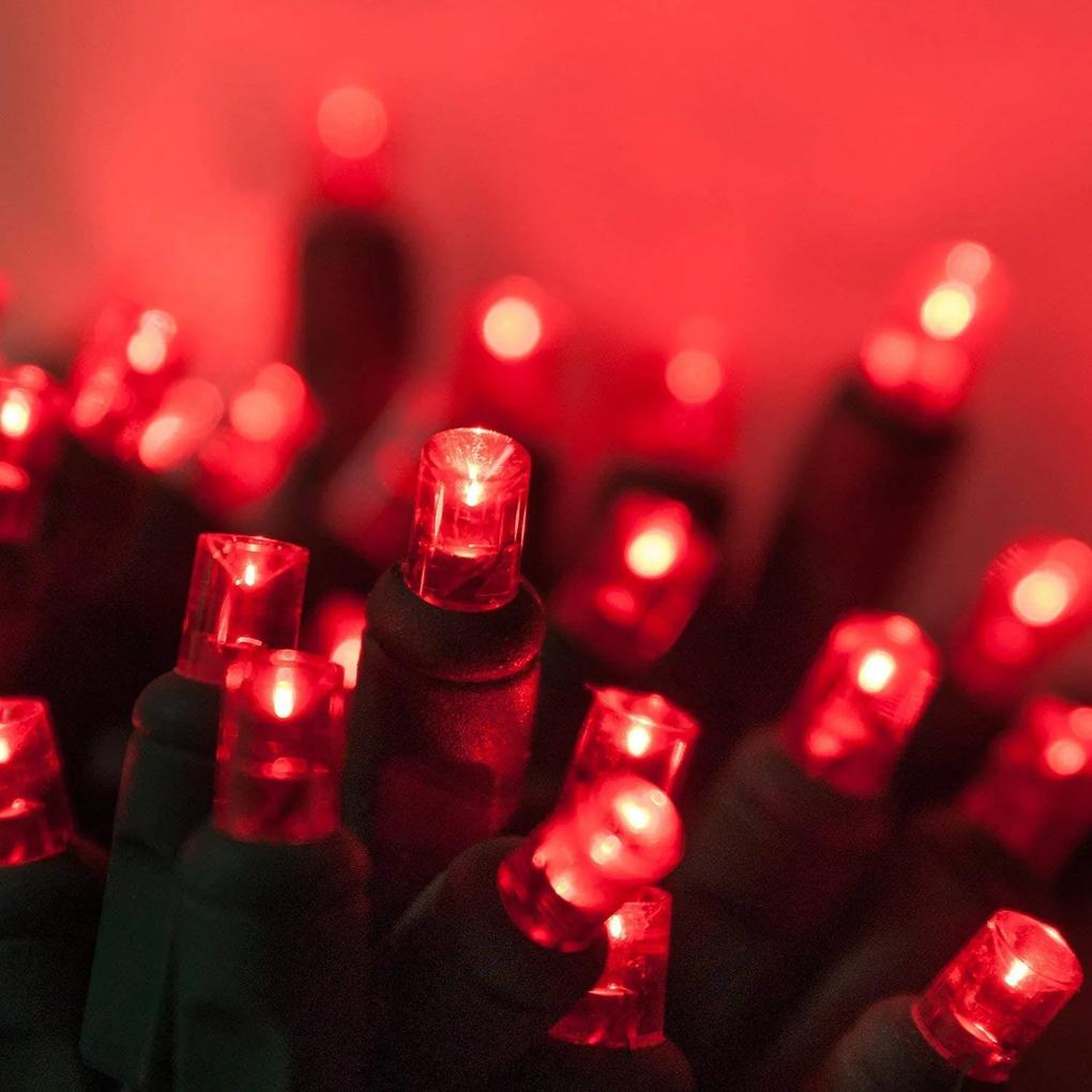 Vnitřní LED vánoční řetěz - červená, 25m, 250 LED