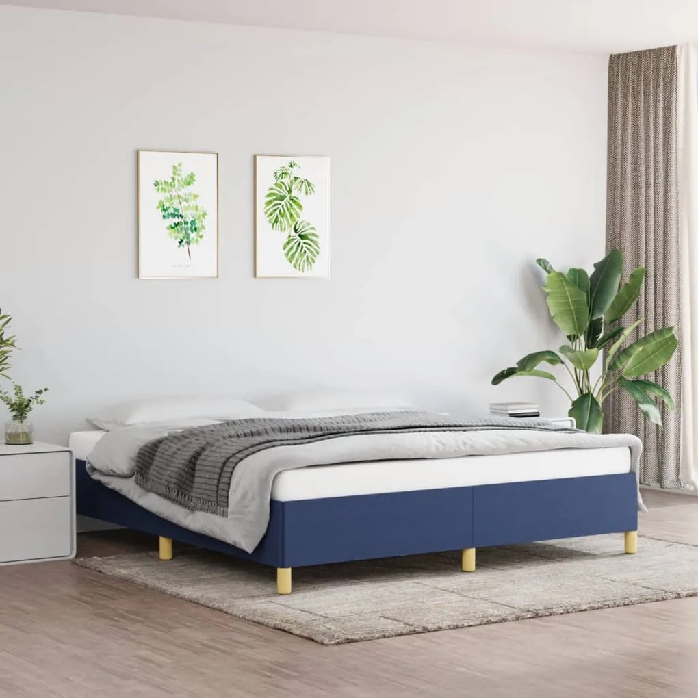 Rám postele s boxspringem modrý 180 x 200 cm textil 3120983