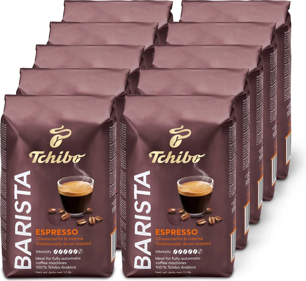 Tchibo - Barista Espresso – 10 x 500 g zrnkové kávy - Intenzita: 5/6