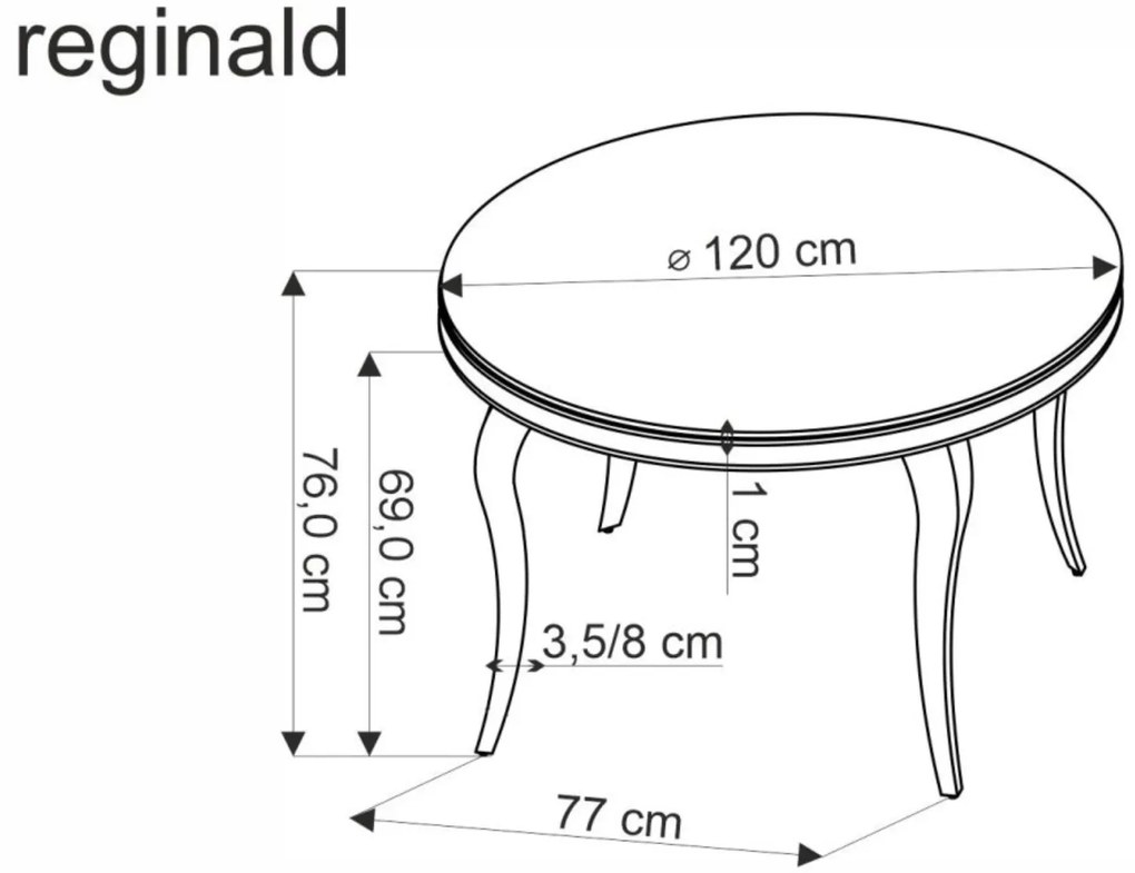 Jídelní stůl Reginald bílý mramor/stříbrný
