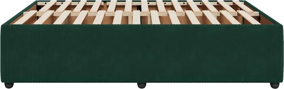 Rám postele bez matrace tmavě zelená 160 x 200 cm samet 3285021