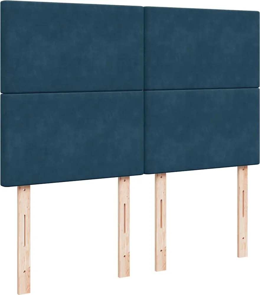 Box spring postel s matrací tmavě modrá 140x190 cm samet 3292332
