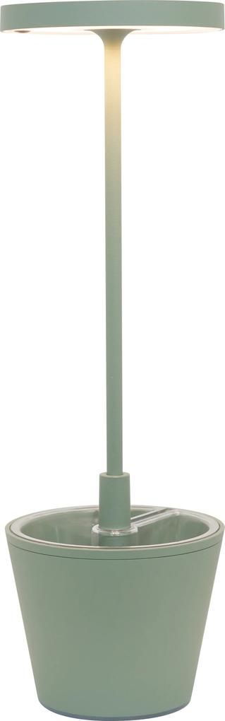 Stolní lampa Poldina Reverso s miskou šalviově zelené