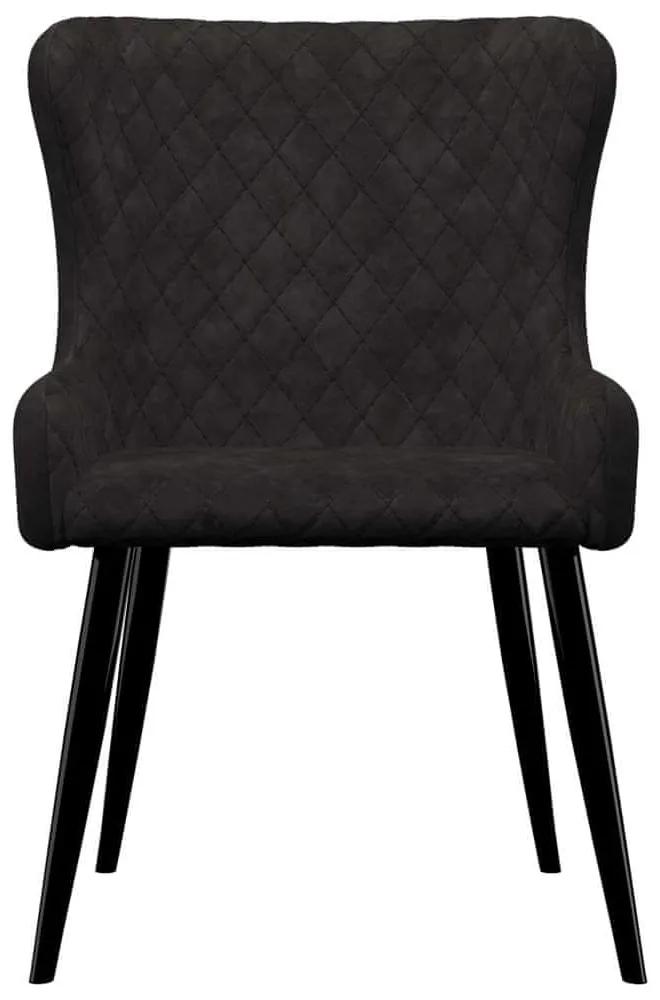 Petromila Jídelní židle 4 ks černé samet