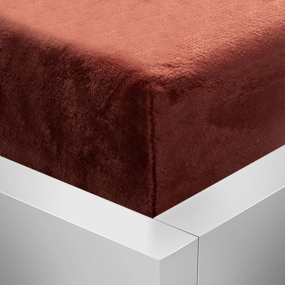 TOP OBOUSTRANNÉ Mikroflanelové prostěradlo DELUXE 180x200 - Bordó