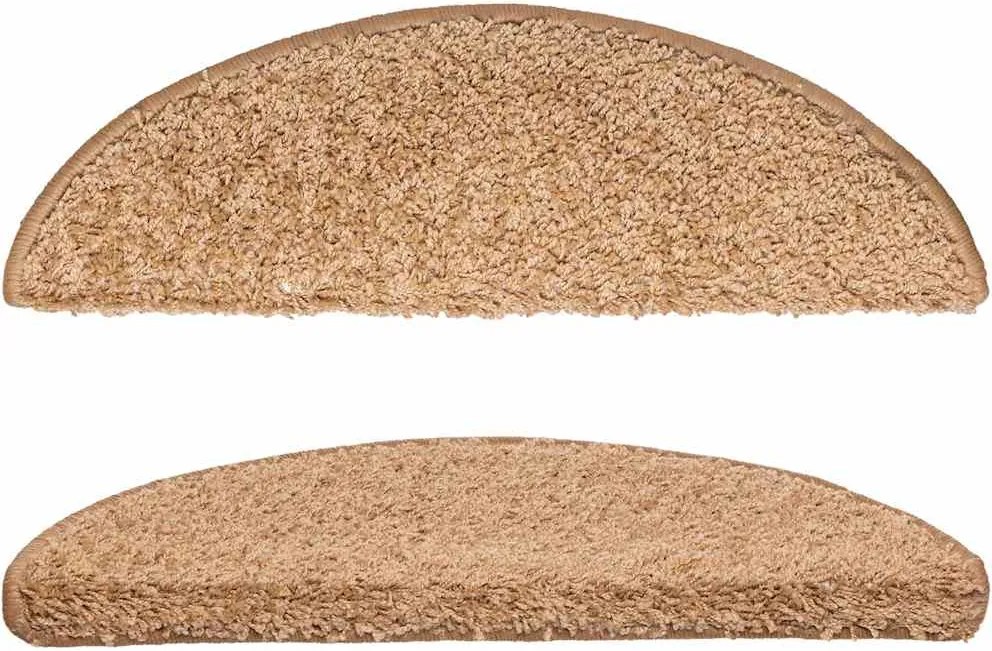 Schodové rohože 10 ks 56 x 17 x 3 cm béžové, půlkulaté 149787