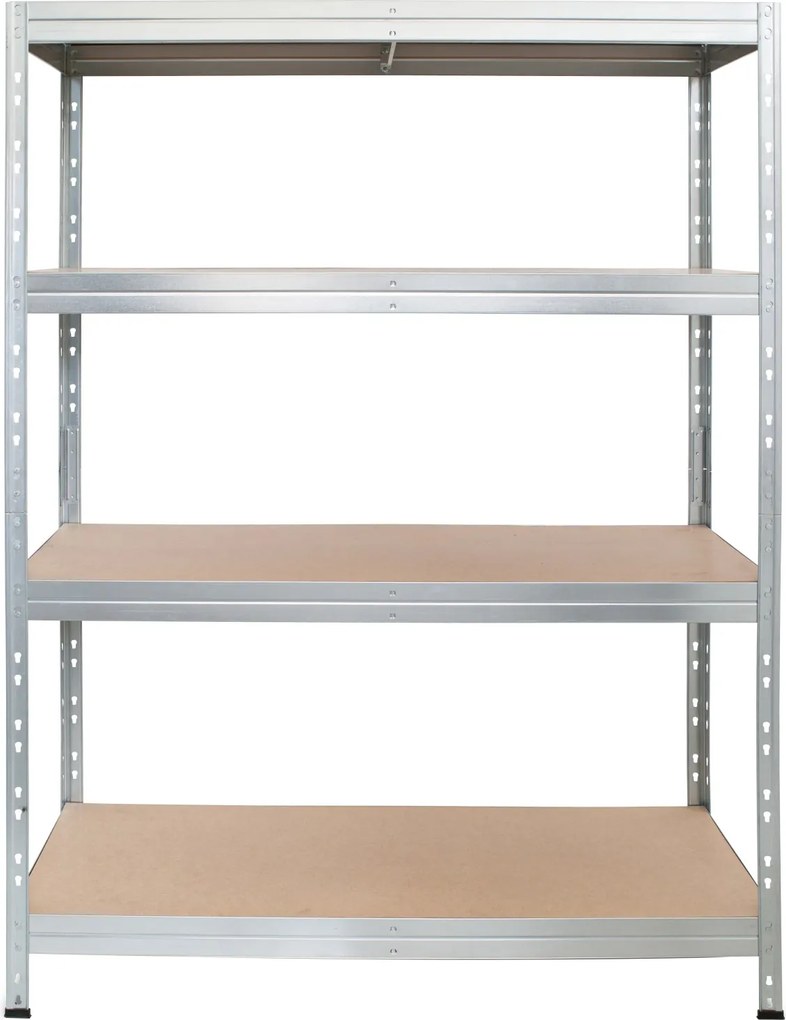 AR Shelving Kovový regál RIVET pozinkovaný, 4 police, 300 kg, 180 x 120 x 45 cm