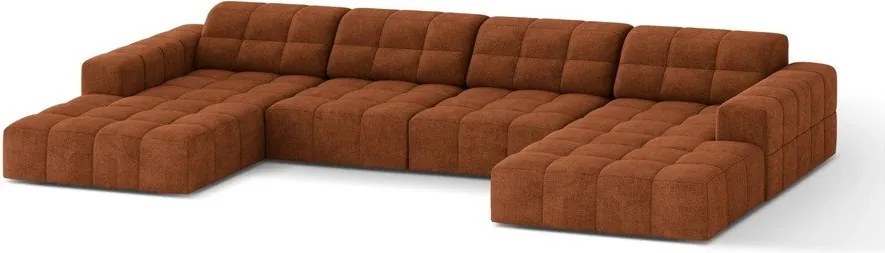 Žinylková rohová pohovka v terakotové barvě (do "U") Chicago – Cosmopolitan Design