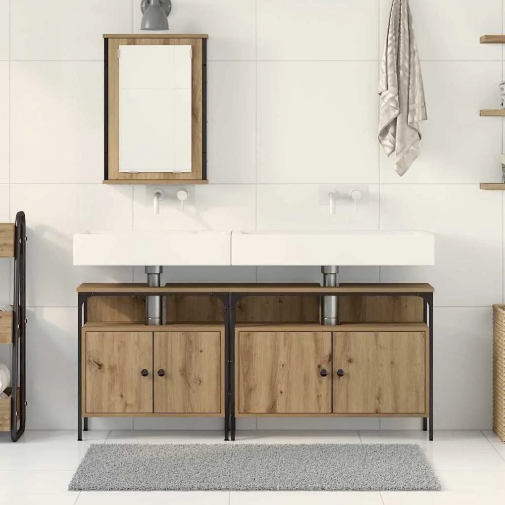 Koupelnové umyvadlové jednotky 3 ks Hnědá 80 x 30 x 60 cm 3334392