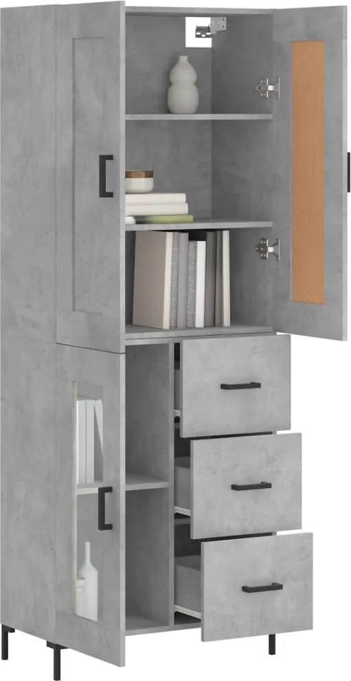 Skříň highboard betonově šedá 69,5x34x180 cm kompozitní dřevo 3199941