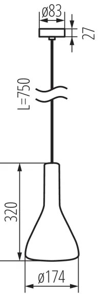 Lustr na lanku ETISSA 1xE27/40W/230V