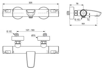 Ideal Standard Ceratherm T50 Termostatická vanová baterie, chrom A7223AA