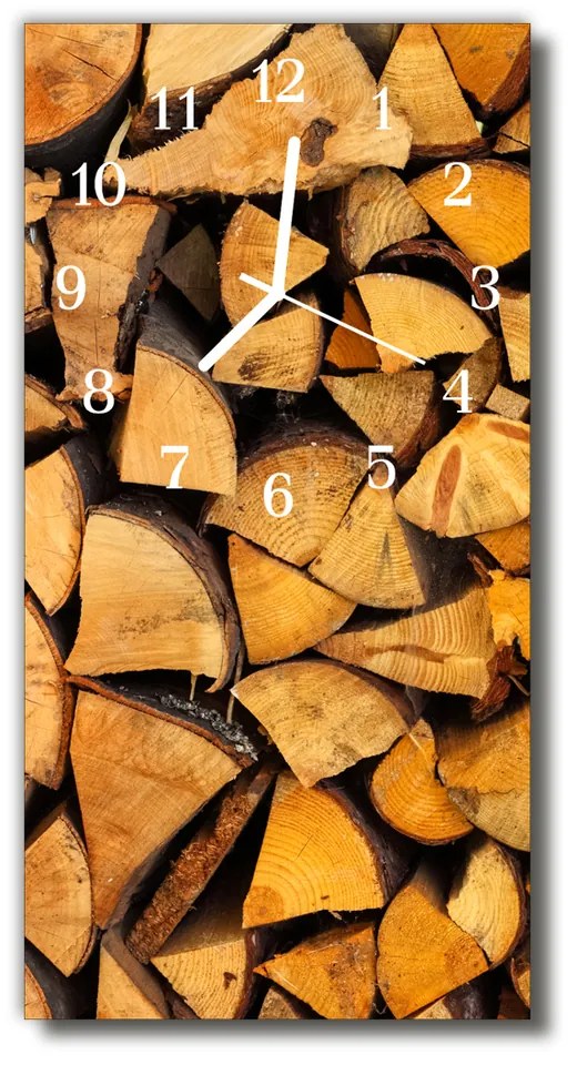 Skleněné hodiny vertikální Béžové dřevěné dřevo 30x60 cm