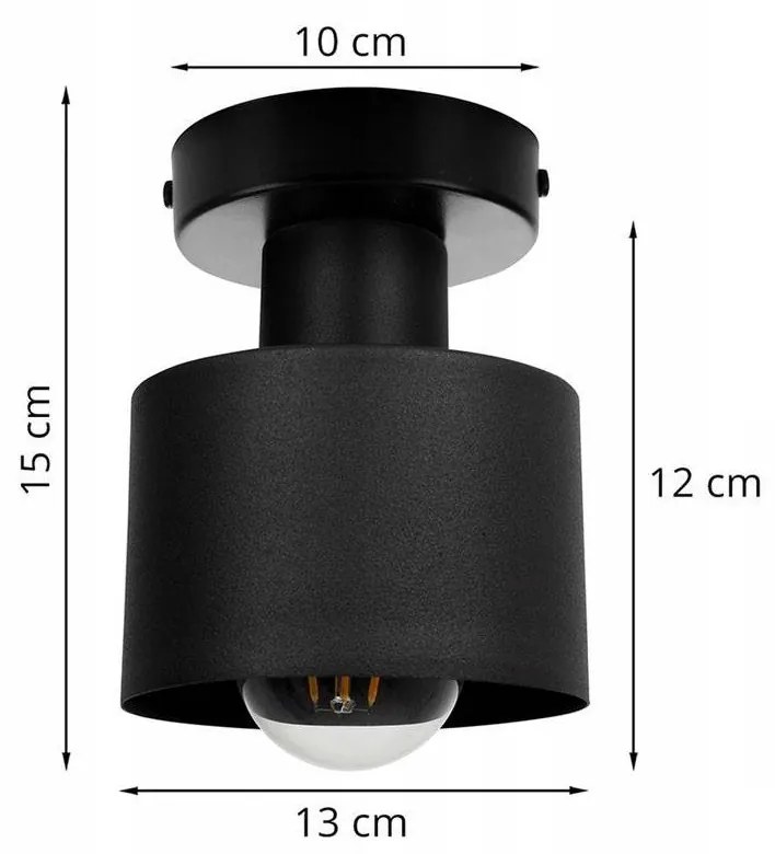 Stropní svítidlo Panta, 1x černé kovové stínítko