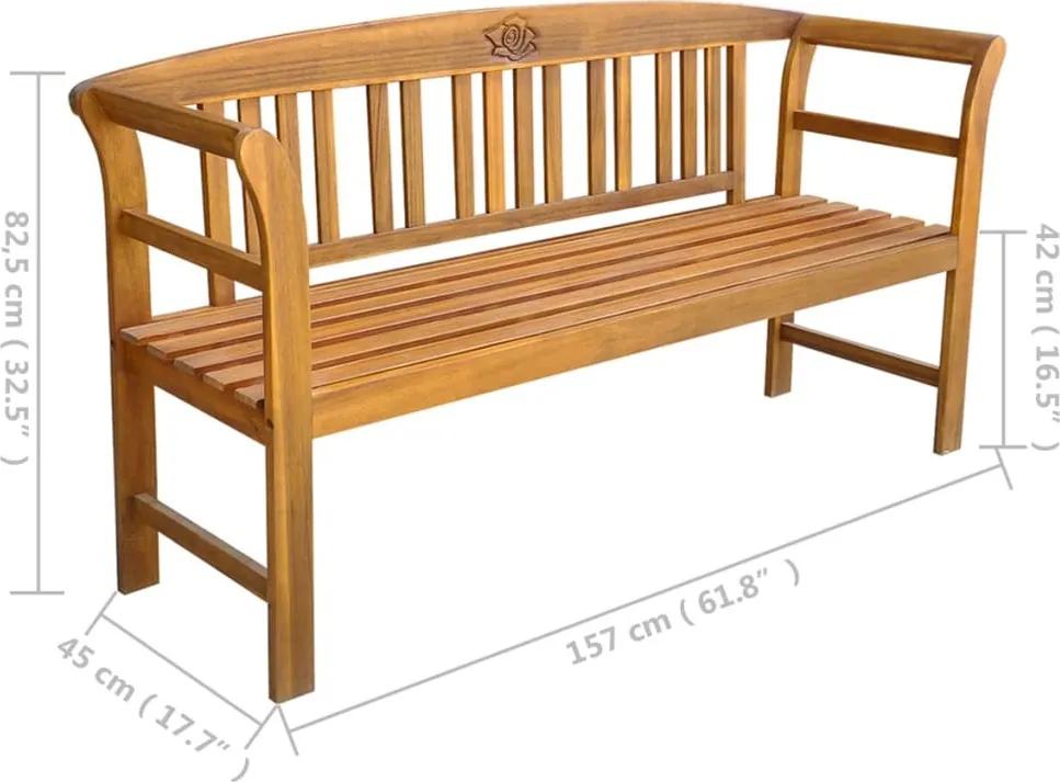 vidaXL Zahradní lavice s poduškou 157 cm masivní akáciové dřevo [3064288] Barva: taupe