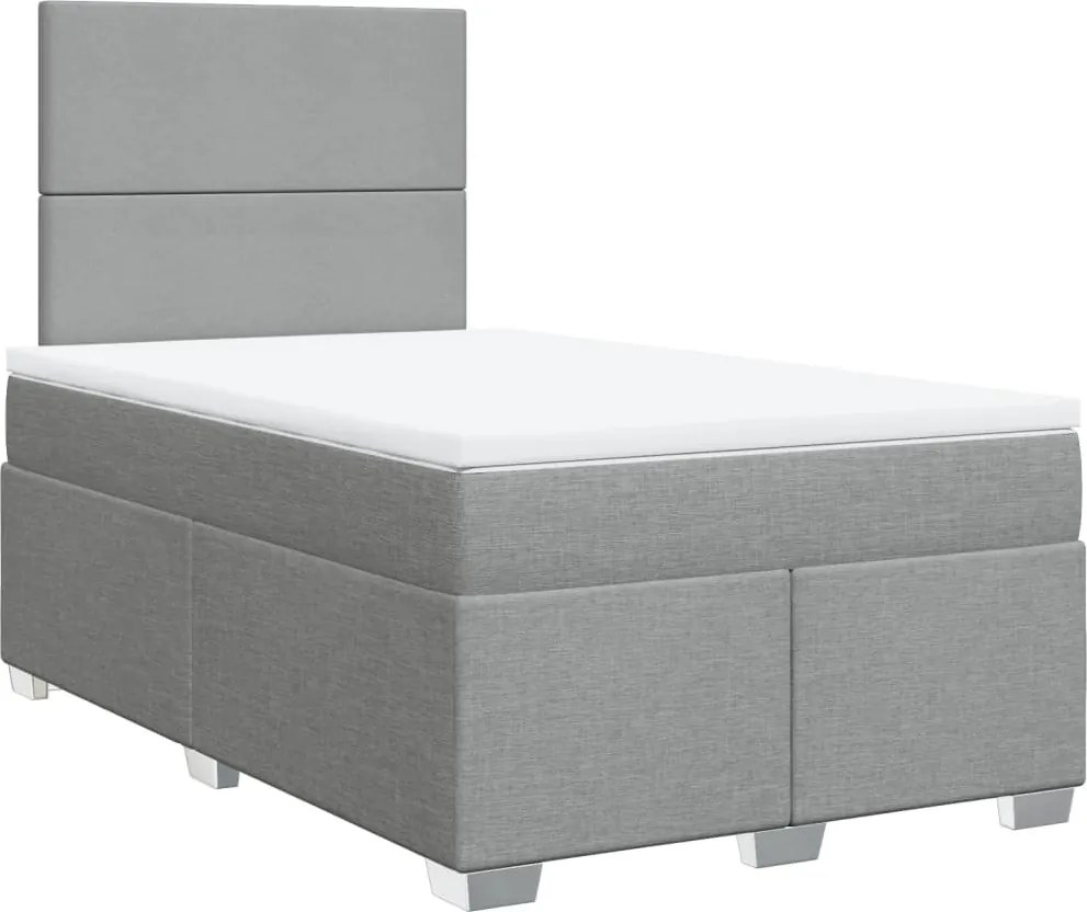 Box spring postel s matrací světle šedá 120x190 cm textil 3290420