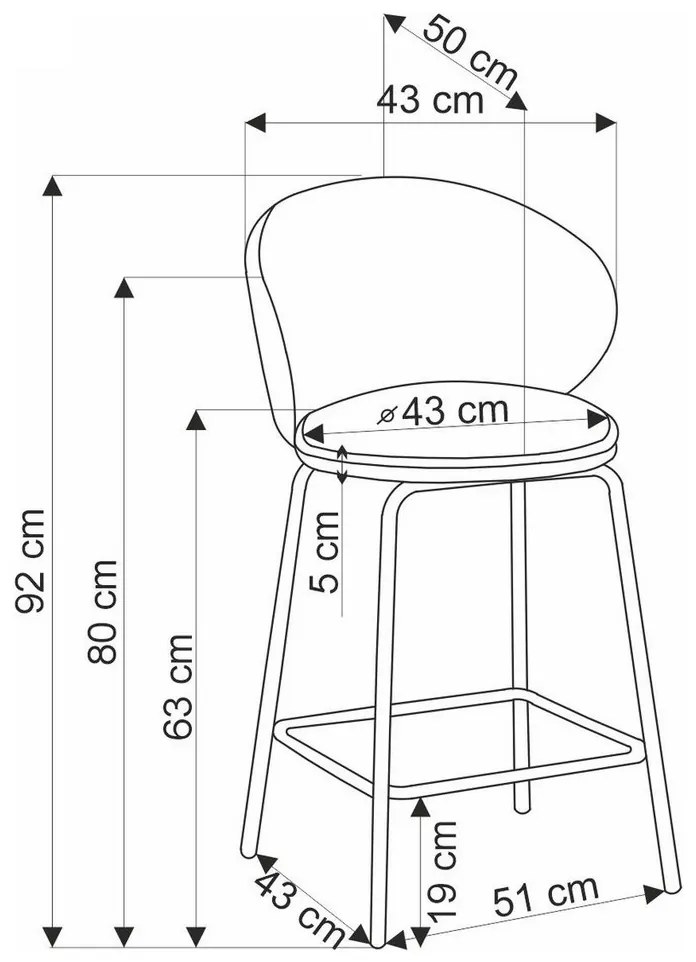 Barová židle Ava, béžová