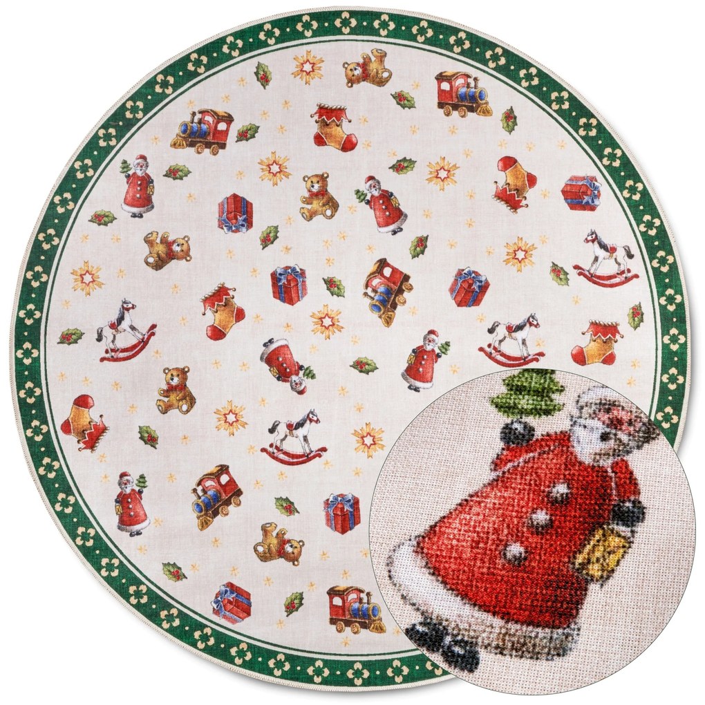 Villeroy & Boch Kusový koberec Toy's delight s potiskem 106193 Green, Multicolor kruh, 150x150 (průměr) kruh, zelená, obývací pokoj